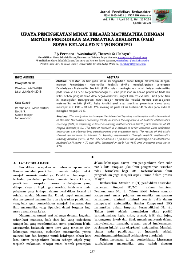 (PDF) A. LATAR BELAKANG Pendidikan merupakan kebutuhan setiap manusia ...