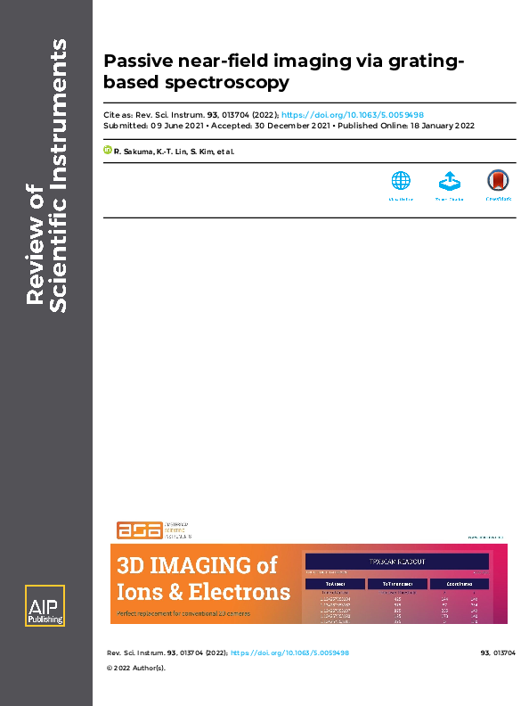 Pdf Passive Near Field Imaging Via Grating Based Spectroscopy