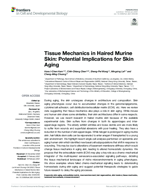 (PDF) Tissue Mechanics in Haired Murine Skin: Potential Implications ...