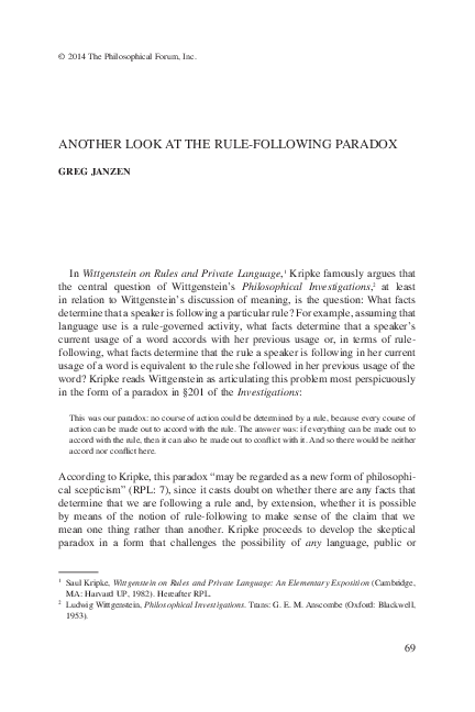 (PDF) Another Look at the Rule-Following Paradox