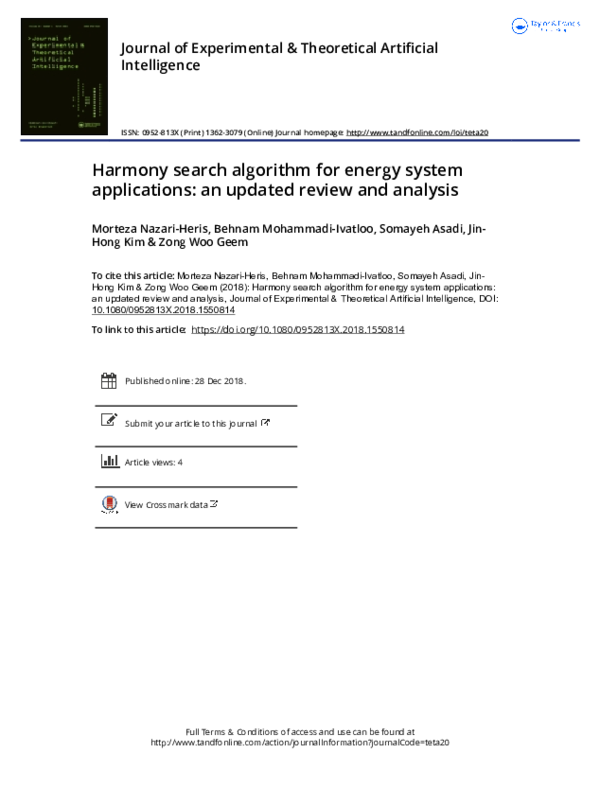(PDF) Harmony search algorithm for energy system applications: an updated review and analysis