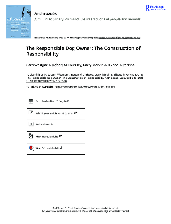 (PDF) The Responsible Dog Owner: The Construction of Responsibility