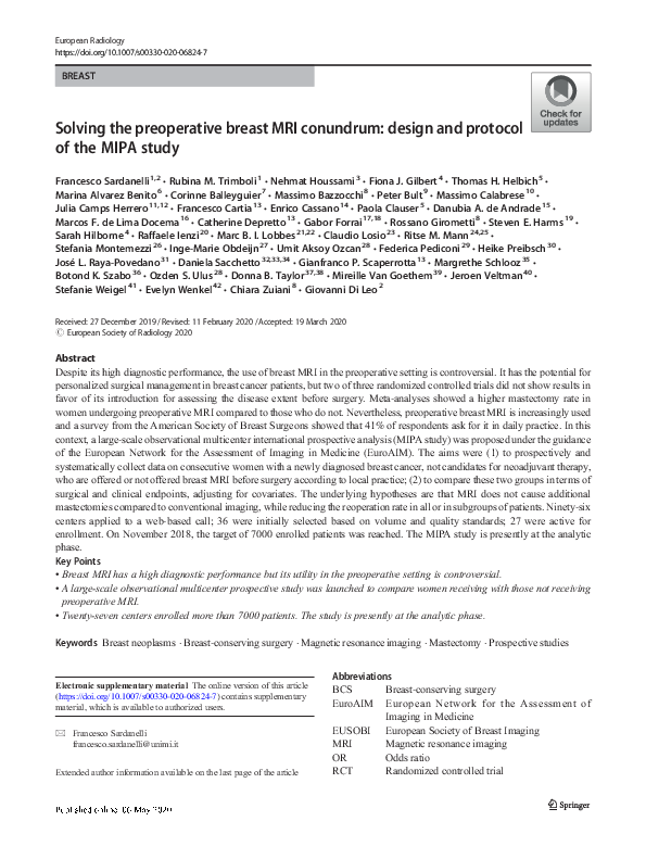 (PDF) Solving the preoperative breast MRI conundrum: design and ...