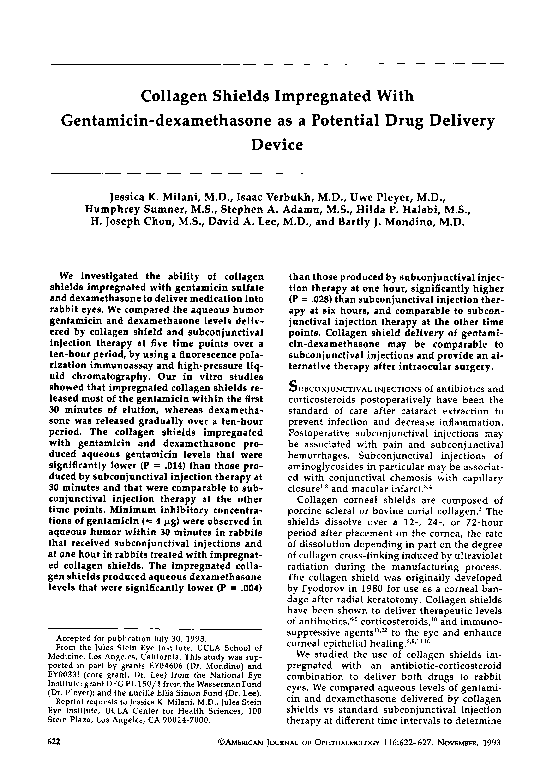 (PDF) Collagen Shields Impregnated With Gentamicin-dexamethasone as a ...