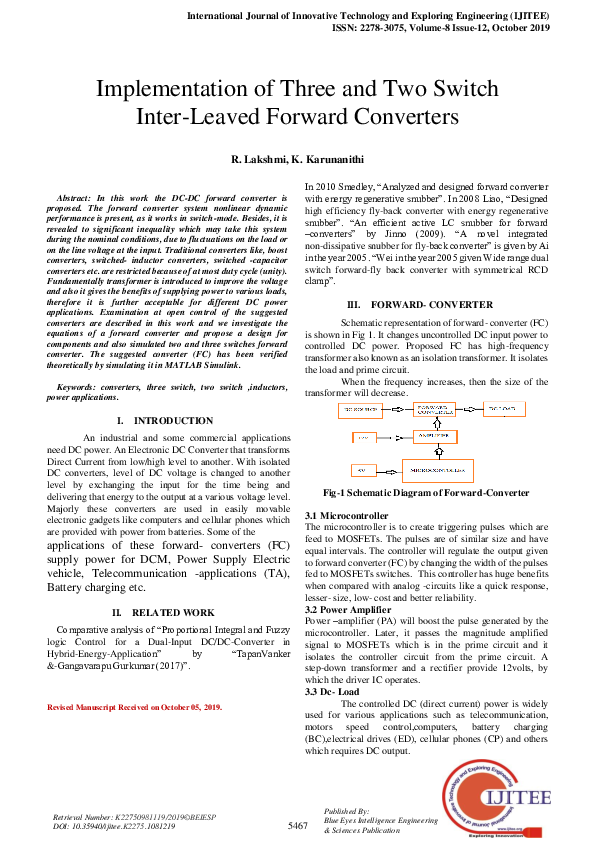 Pdf Implementation Of Three And Two Switch Inter Leaved Forward