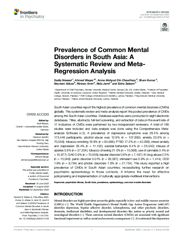 PDF Prevalence Of Common Mental Disorders In South Asia A Systematic Review And Meta pdf-prevalence-of-common-mental-disorders-in-south-asia-a-systematic-review-and-meta
