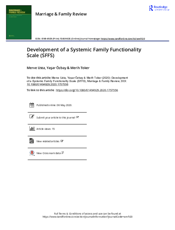 (PDF) Development of a Systemic Family Functionality Scale (SFFS)