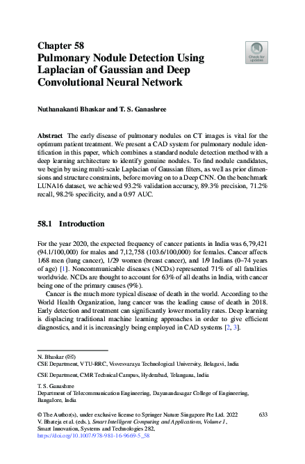 Pdf Pulmonary Nodule Detection Using Laplacian Of Gaussian And Deep Convolutional Neural Network