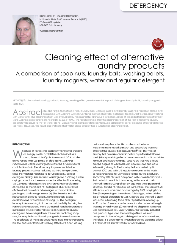 (PDF) Cleaning effect of alternative laundry products. A comparison of soap nuts, laundry balls ...