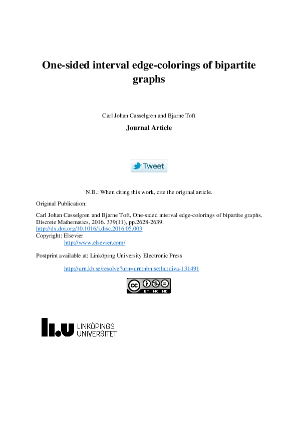 (PDF) One-sided interval edge-colorings of bipartite graphs | Bjarne ...