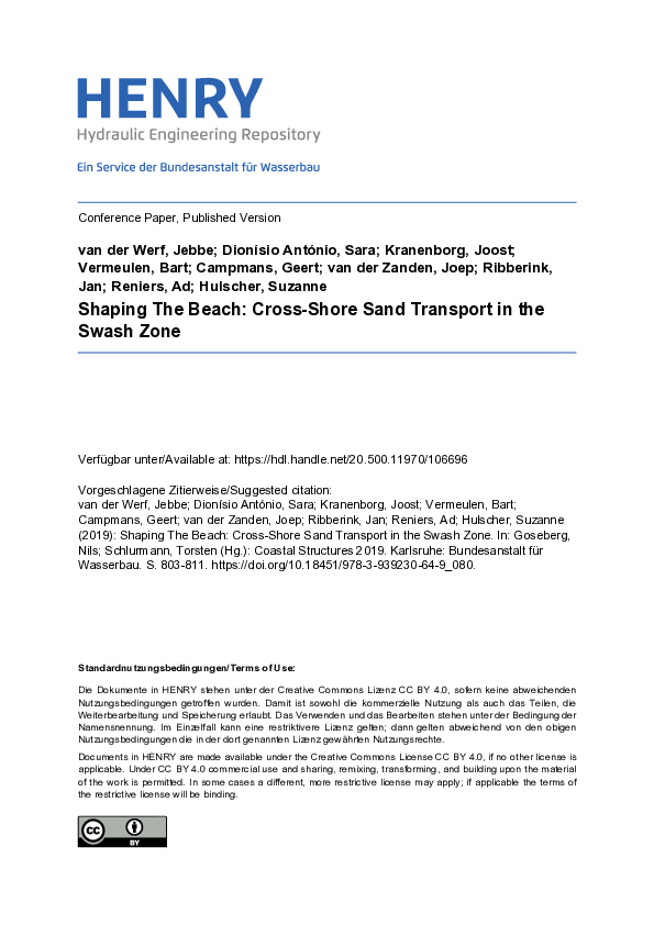 (PDF) Shaping The Beach: Cross-Shore Sand Transport in the Swash Zone