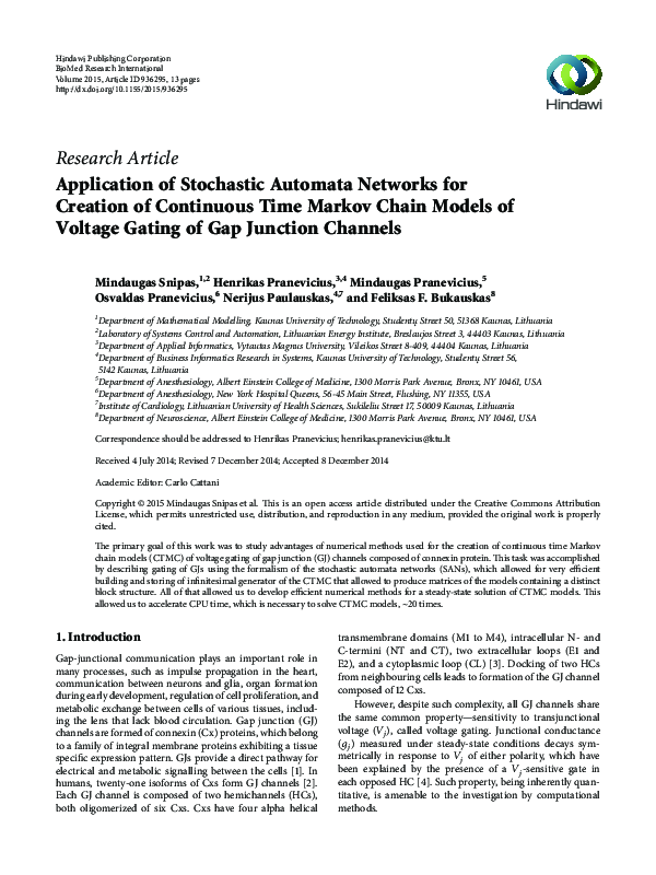 Pdf Application Of Stochastic Automata Networks For Creation Of Continuous Time Markov Chain
