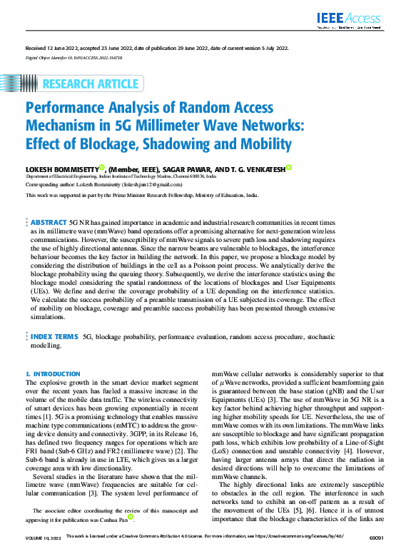 (PDF) Performance Analysis of Random Access Mechanism in 5G Millimeter Wave Networks: Effect of ...