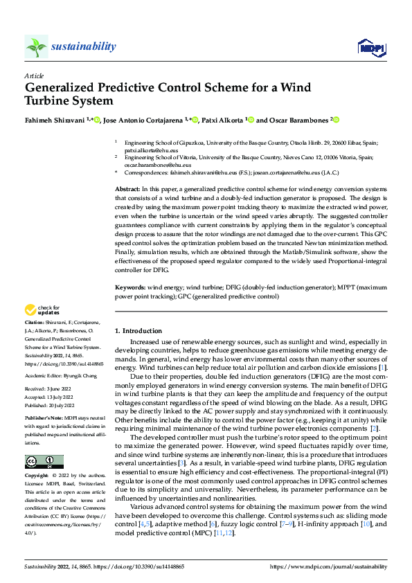 Pdf Generalized Predictive Control Scheme For A Wind Turbine System
