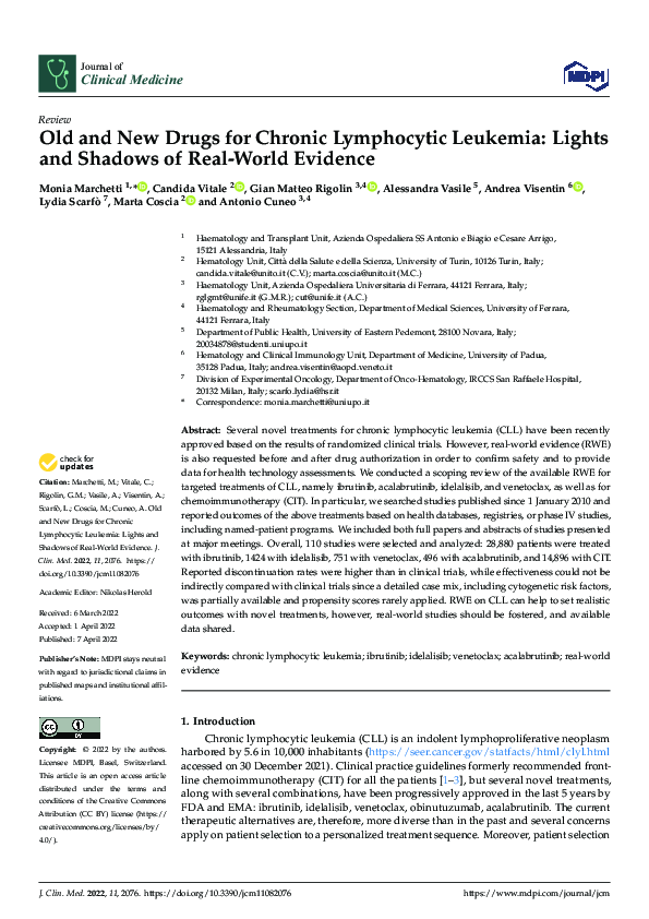 (PDF) Old and New Drugs for Chronic Lymphocytic Leukemia: Lights and ...
