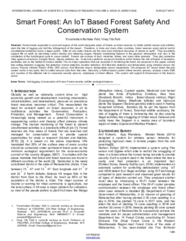 (PDF) Smart Forest: An IoT Based Forest Safety And Conservation System