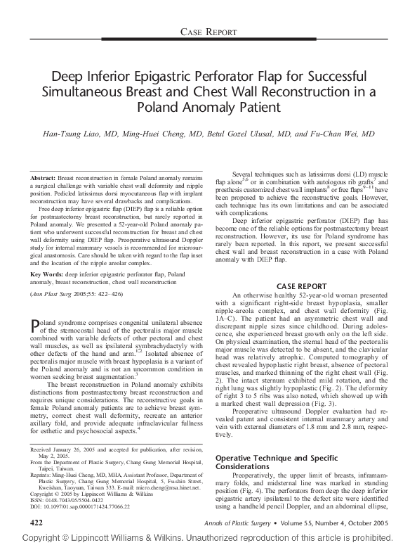 (PDF) Deep Inferior Epigastric Perforator Flap for Successful ...