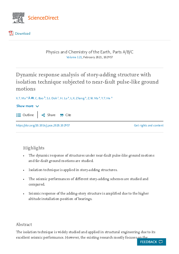 Pdf Dynamic Response Analysis Of Story Adding Structure With Isolation Technique Subjected To