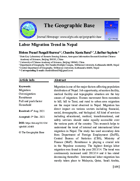(PDF) Labor Migration Trend in Nepal