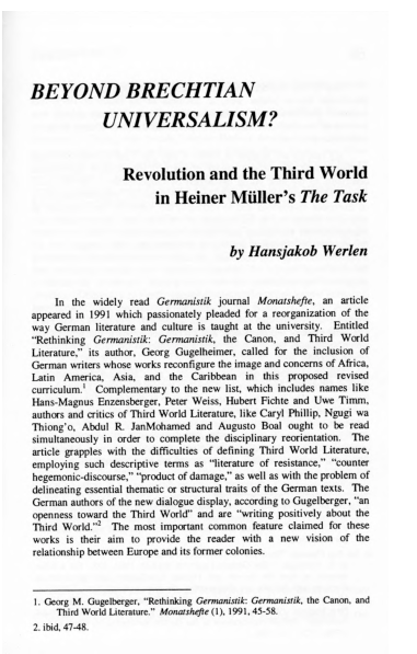 (PDF) Beyond Brechtian Universalism?