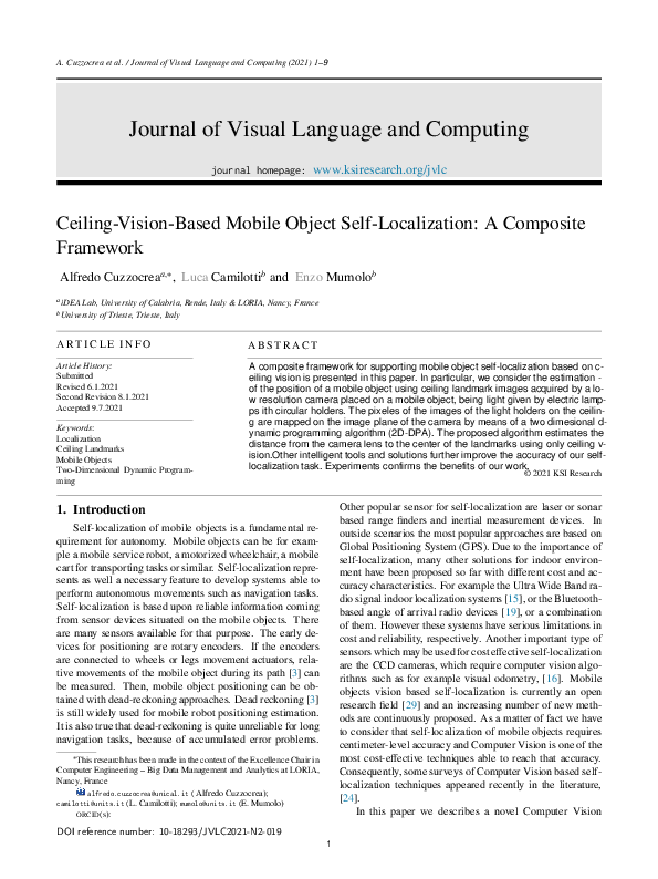 (PDF) Ceiling-Vision-Based Mobile Object Self-Localization: A Composite ...