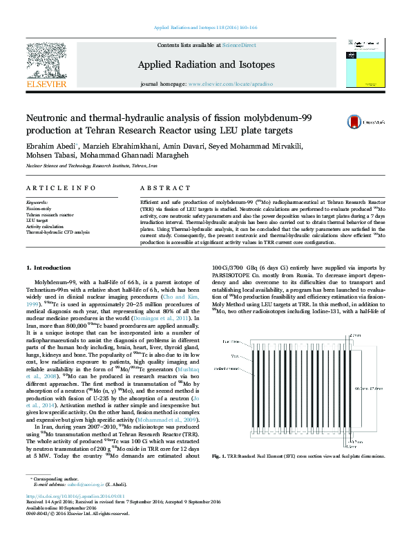 (PDF) Neutronic and thermal-hydraulic analysis of fission molybdenum-99 ...