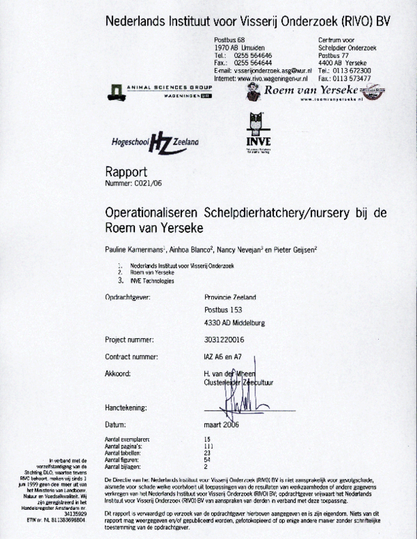 (PDF) Operationaliseren Schelpdierhatchery / nursery bij de Roem van ...