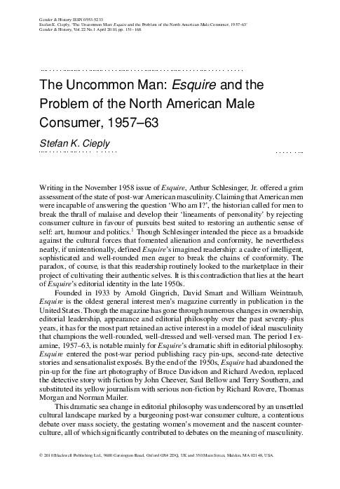 (PDF) The Uncommon Man: Esquire and the Problem of the North American ...