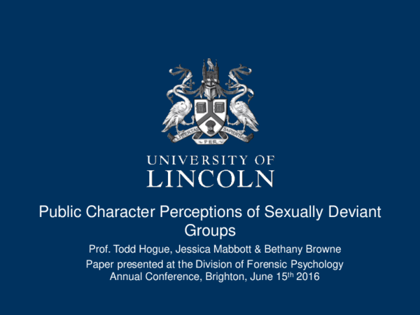 (PDF) Public character perceptions of sexually deviant groups