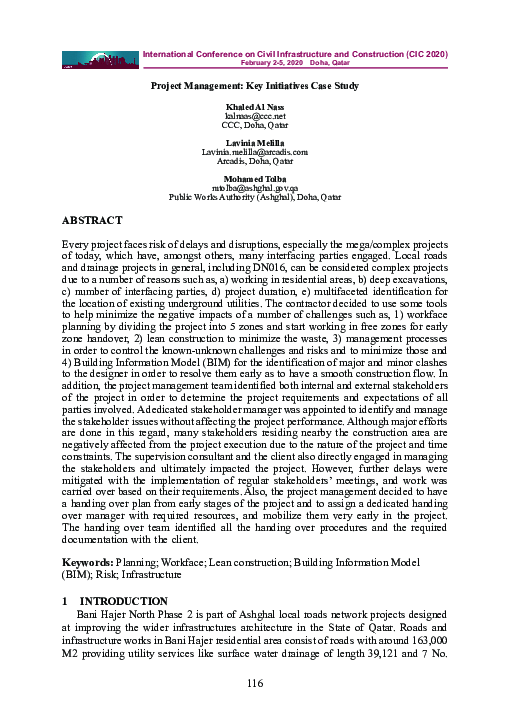 (PDF) Project Management: Key Initiatives Case Study