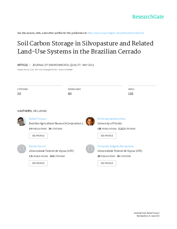 (PDF) Soil Carbon Storage in Silvopasture and Related Land-Use Systems ...