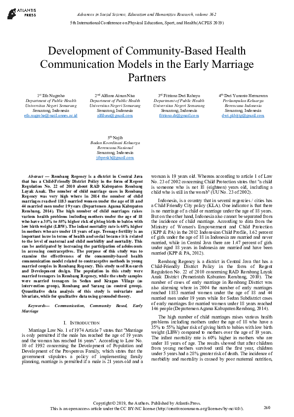 (PDF) Development of Community-Based Health Communication Models in the ...