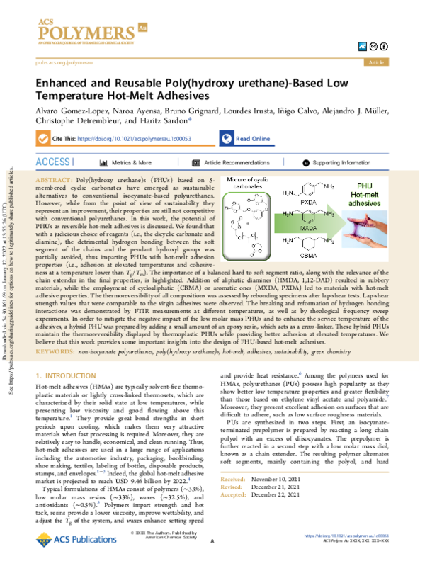 (PDF) Enhanced and Reusable Poly(hydroxy urethane)-Based Low ...