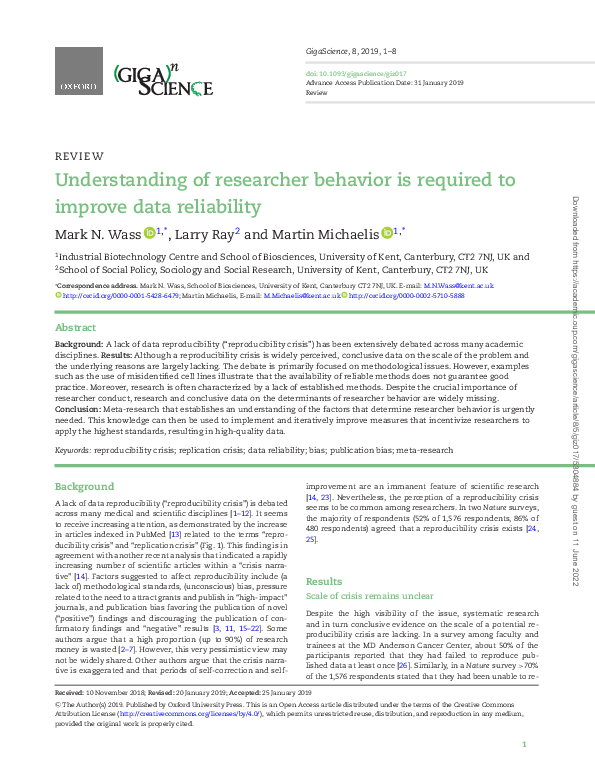(PDF) Understanding of researcher behavior is required to improve data ...
