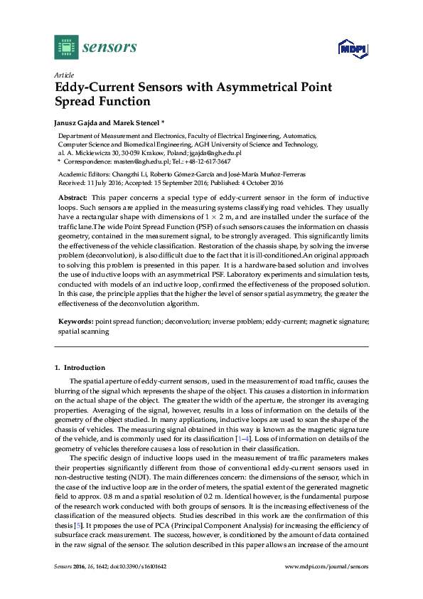 (PDF) Eddy-Current Sensors with Asymmetrical Point Spread Function
