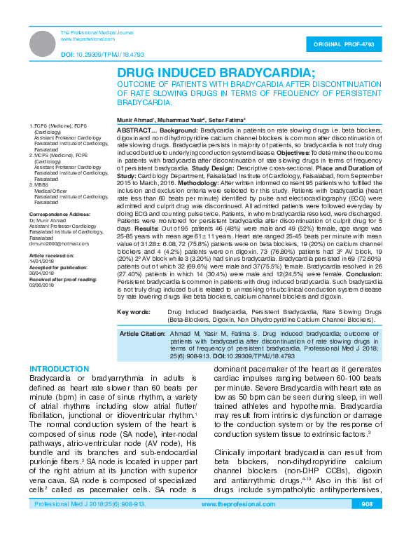 (PDF) Drug Induced Bradycardia