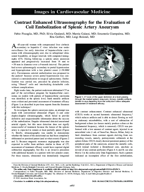(PDF) Contrast Enhanced Ultrasonography for the Evaluation of Coil ...
