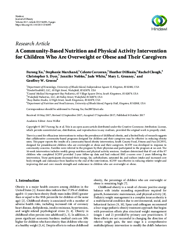 (PDF) A Community-Based Nutrition and Physical Activity Intervention ...