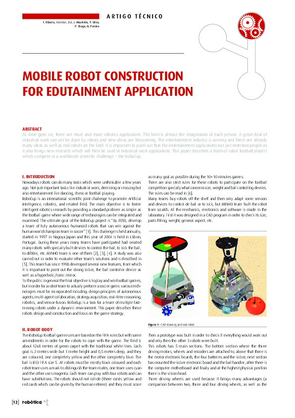 (PDF) Mobile robot construction for edutainment application