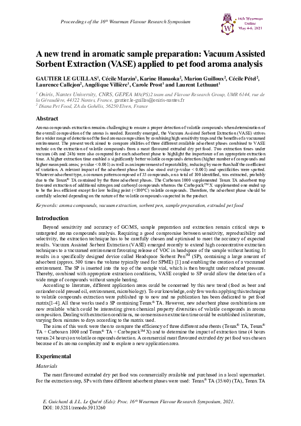(PDF) A new trend in aromatic sample preparation: Vacuum Assisted ...