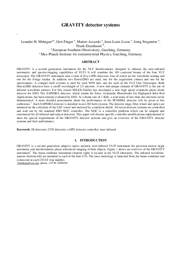 (PDF) GRAVITY detector systems