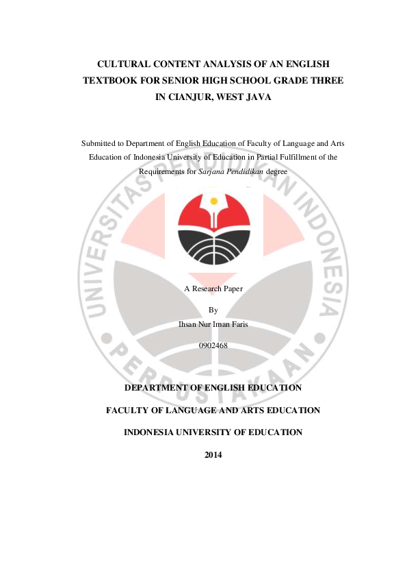 (PDF) Cultural Content Analysis of an English Textbook for Senior High ...
