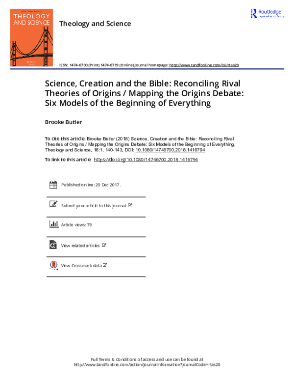(PDF) Science, Creation and the Bible: Reconciling Rival Theories of ...