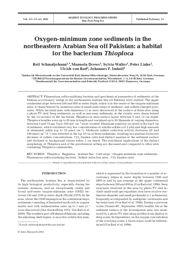 (PDF) Oxygen-minimum zone sediments in the northeastern Arabian Sea off ...