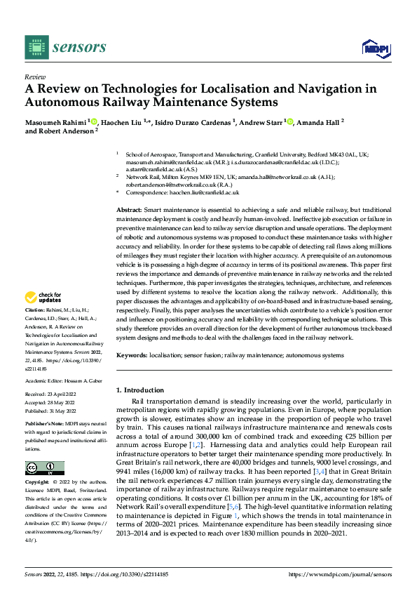 Pdf A Review On Technologies For Localisation And Navigation In