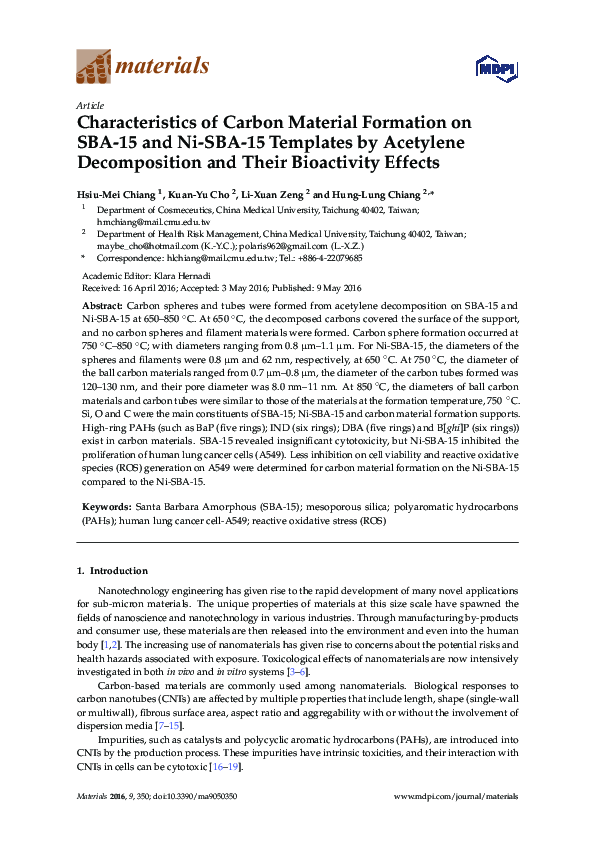 (PDF) Characteristics of Carbon Material Formation on SBA-15 and Ni-SBA ...