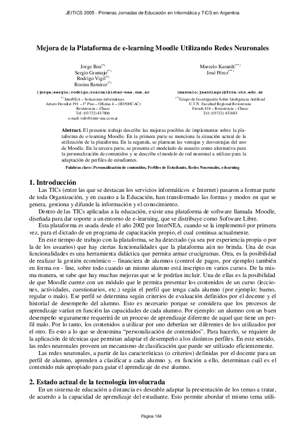 (PDF) Mejora De La Plataforma De E-Learning Moodle Utilizando Redes ...