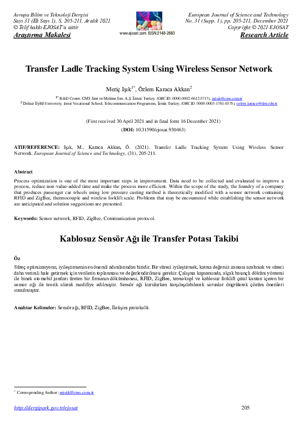 (PDF) Transfer Ladle Tracking System Using Wireless Sensor Network ...