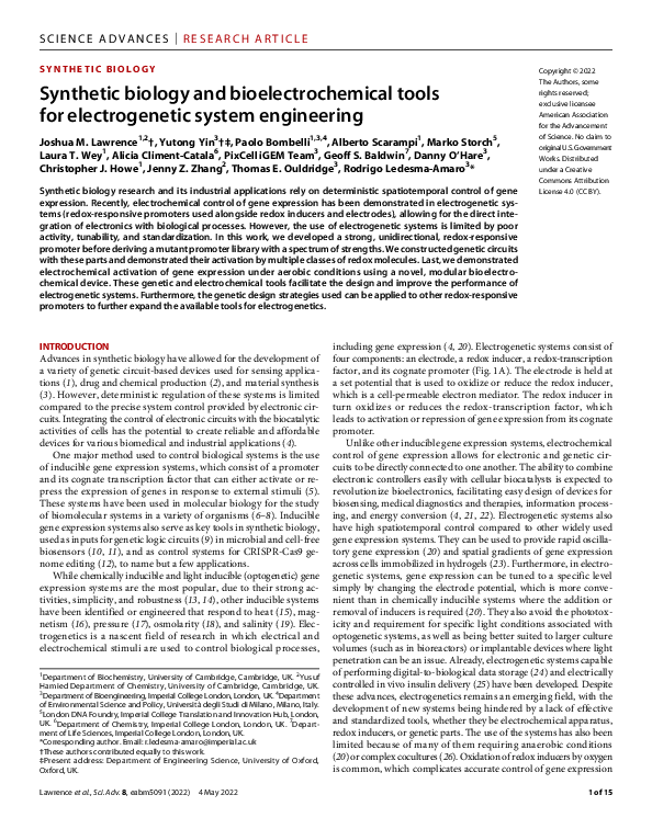(PDF) Synthetic biology and bioelectrochemical tools for electrogenetic ...