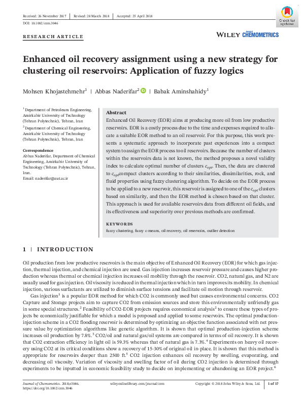 (PDF) Enhanced oil recovery assignment using a new strategy for ...